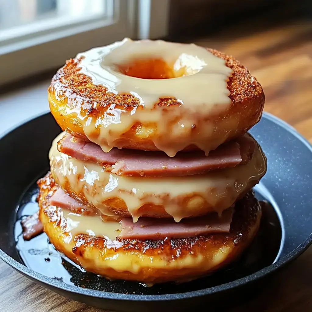 Maple-Glazed Ham Donut Grilled Cheese Recipe – Recipe Whisper